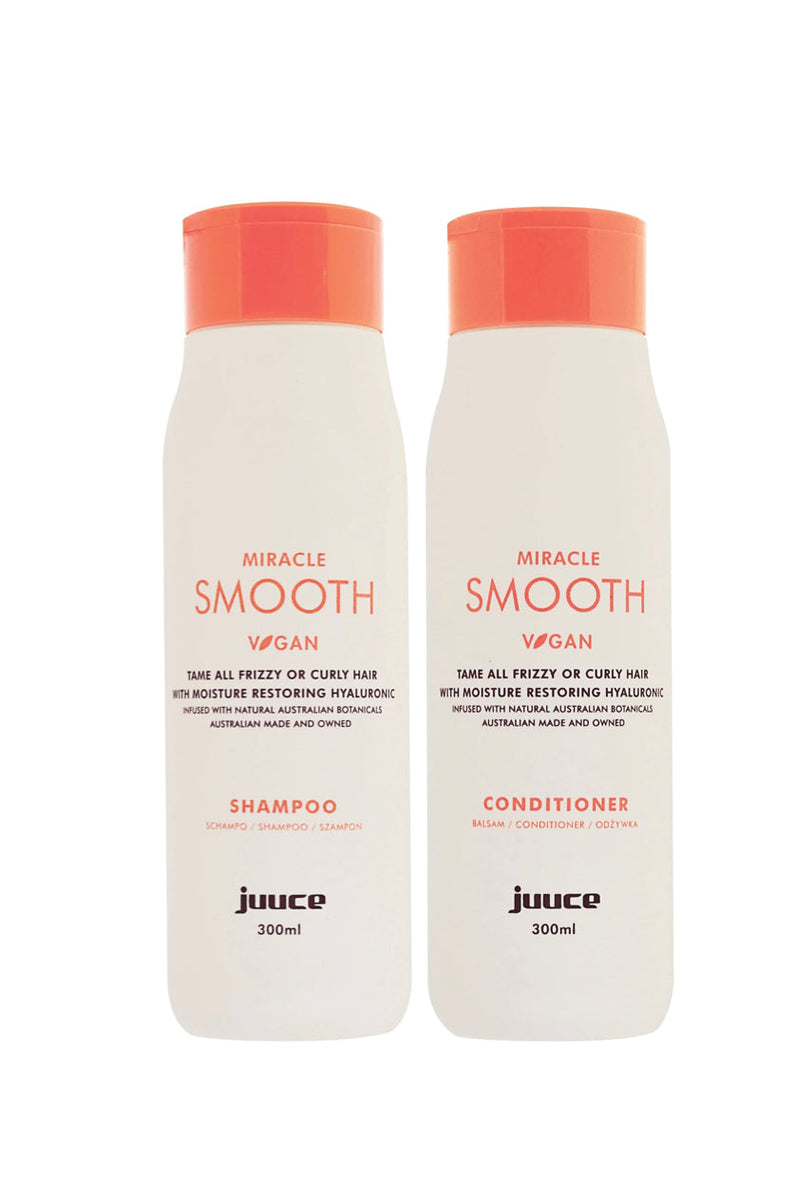 Juuce Miracle SMOOTH Shampoo and Conditioner 2x300ml – Hair Traders ...